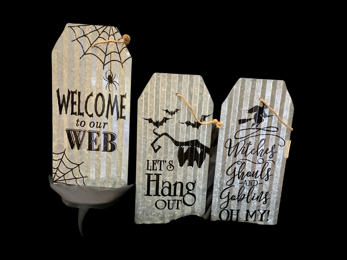 Hanging Galvanized Signs – Uniquely Blended